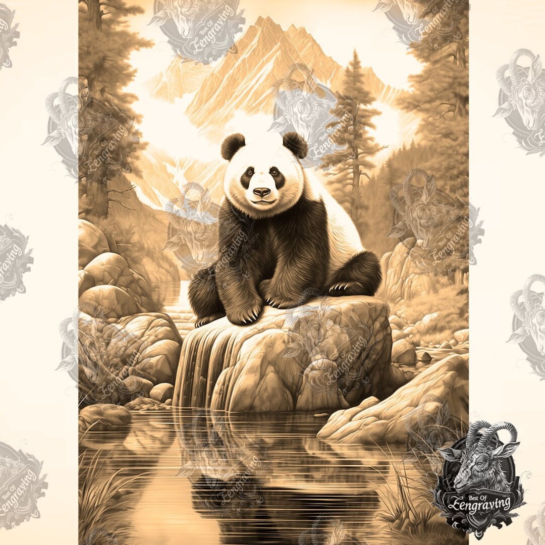 3D Panda Illusion: Laser Engraving PNG File (digital Download) - Etsy
