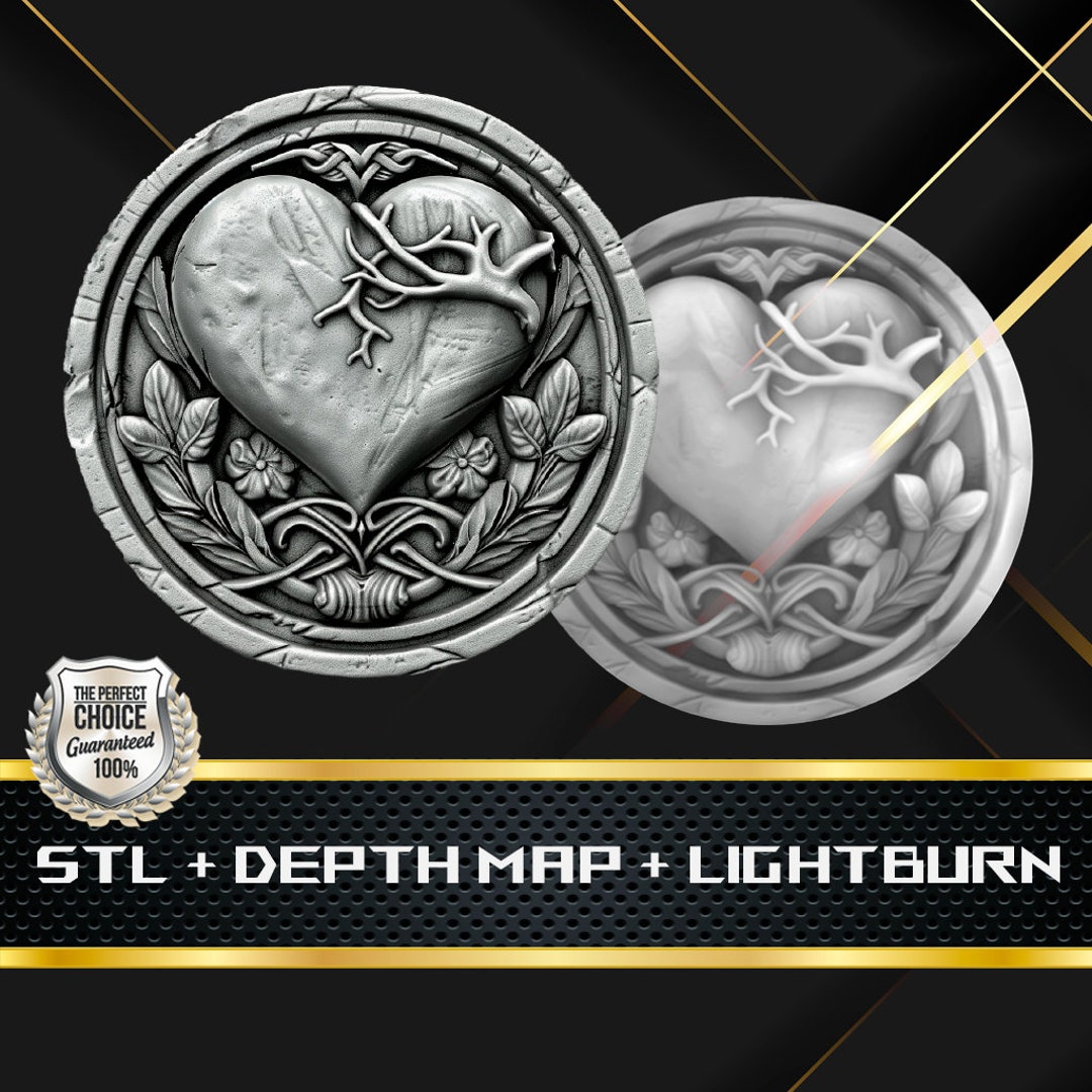 Coin Depth Map | Heigh Map | 3D Laser Engrave | Xtool | Stl File | PNG ...