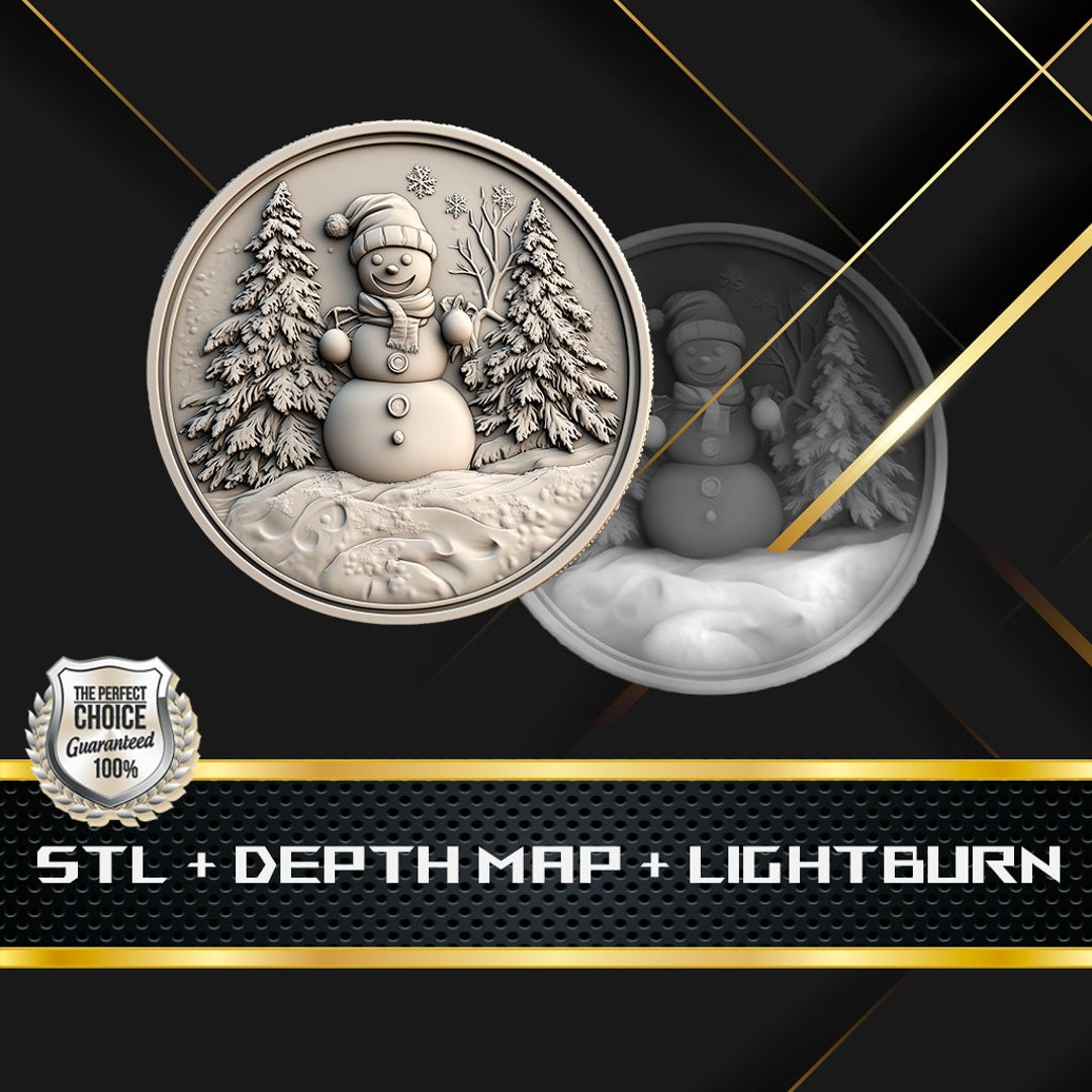 Coin Depth Map | Heigh Map | 3D Laser Engrave | Xtool | Glowforge | Stl ...