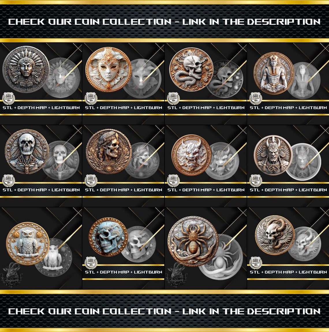 Pirate Coin Depth Map and STL File, 3D Relief for Laser Engraving CNC ...
