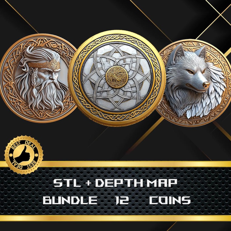 12x Coin Depth Map and STL File, 3D Relief for Laser Engraving CNC - Etsy