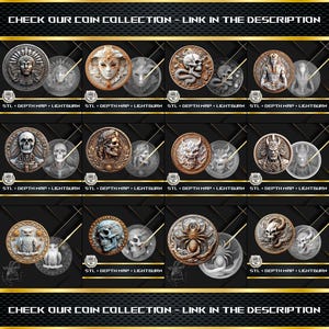 Coin Depth Map | Heigh Map | 3D Laser Engrave | Xtool | Stl File | PNG ...