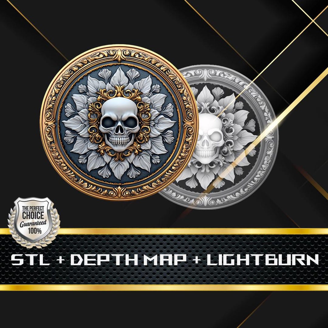 Coin Depth Map | Heigh Map | 3D Laser Engrave | Xtool | Stl File | PNG ...