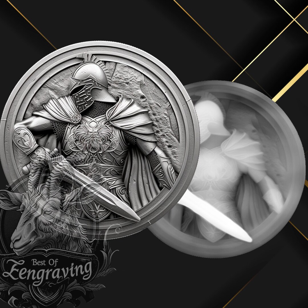 Coin Depth Map Heigh Map 3D Laser Engrave Xtool Glowforge Stl File PNG ...