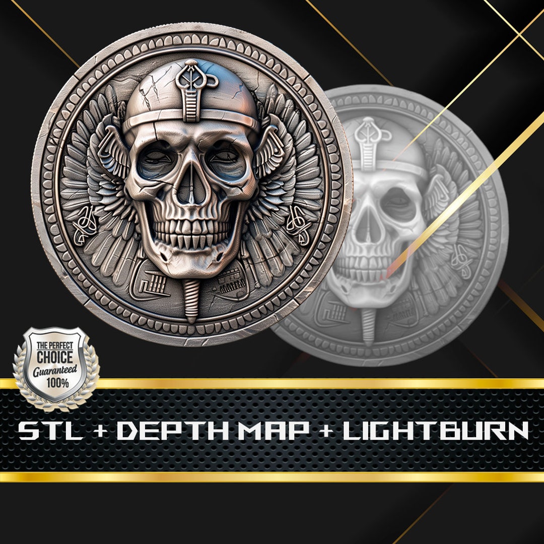 Coin Depth Map | Heigh Map | 3D Laser Engrave | Xtool | Glowforge | Stl ...