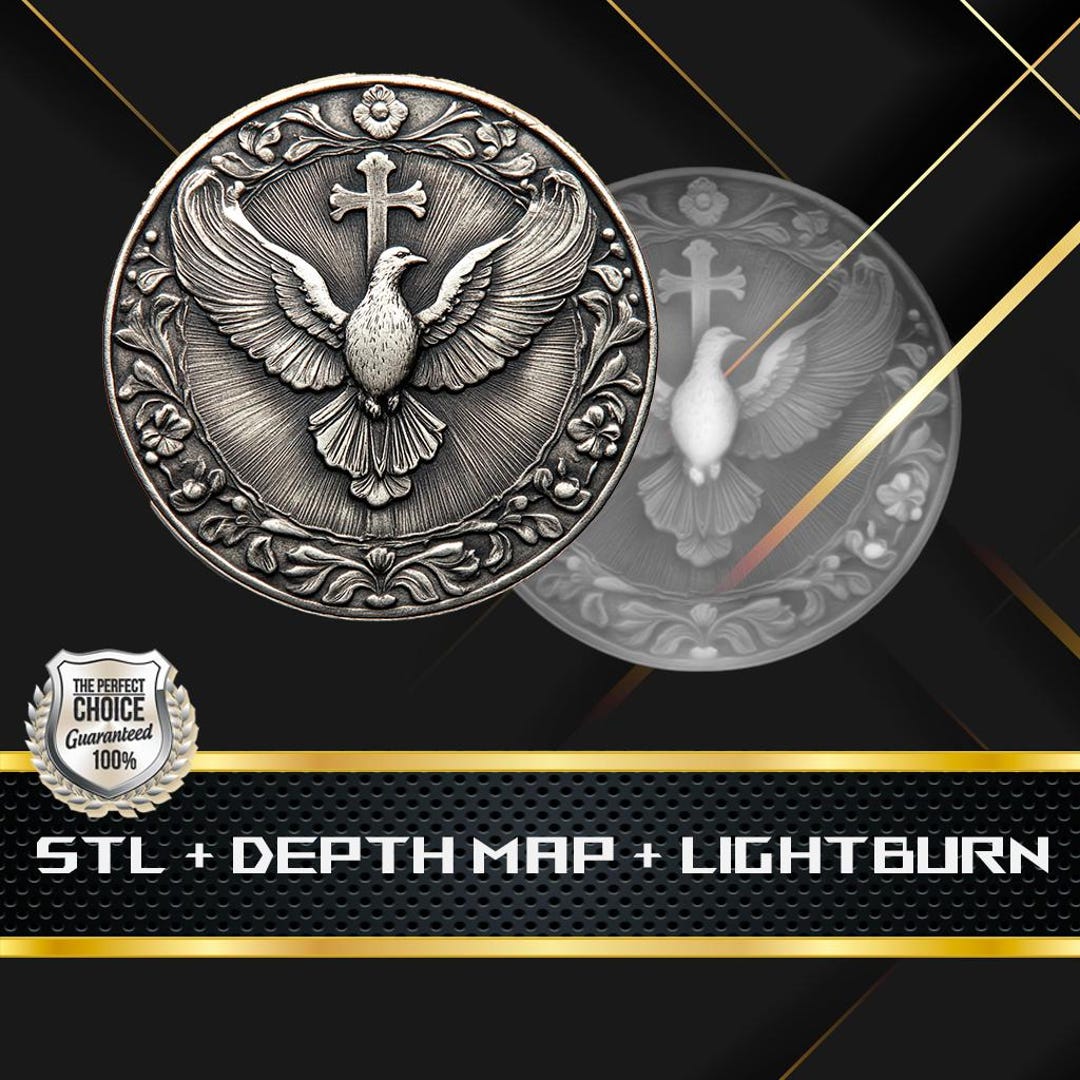 Coin Depth Map | Heigh Map | 3D Laser Engrave | Xtool | Stl File | PNG ...