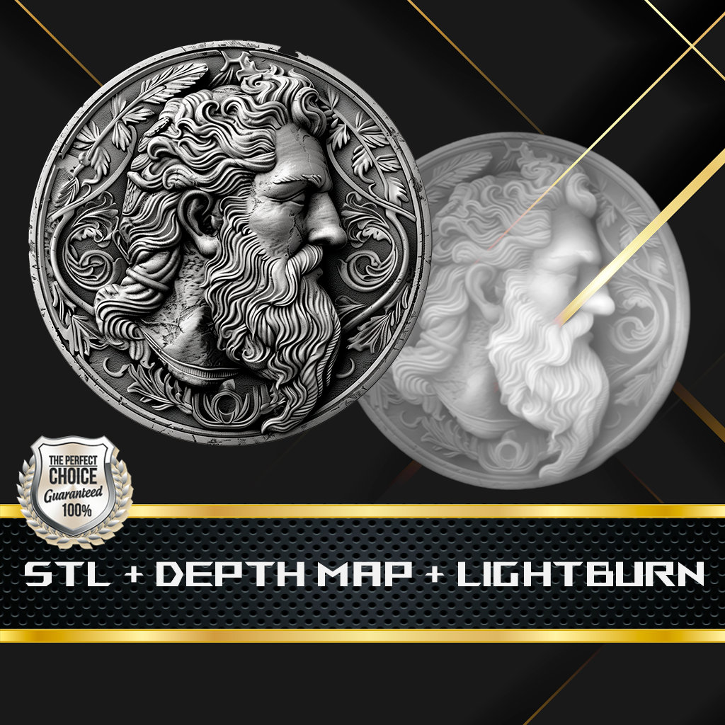 Coin Depth Map Heigh Map 3D Laser Engrave Xtool Glowforge Stl File PNG ...