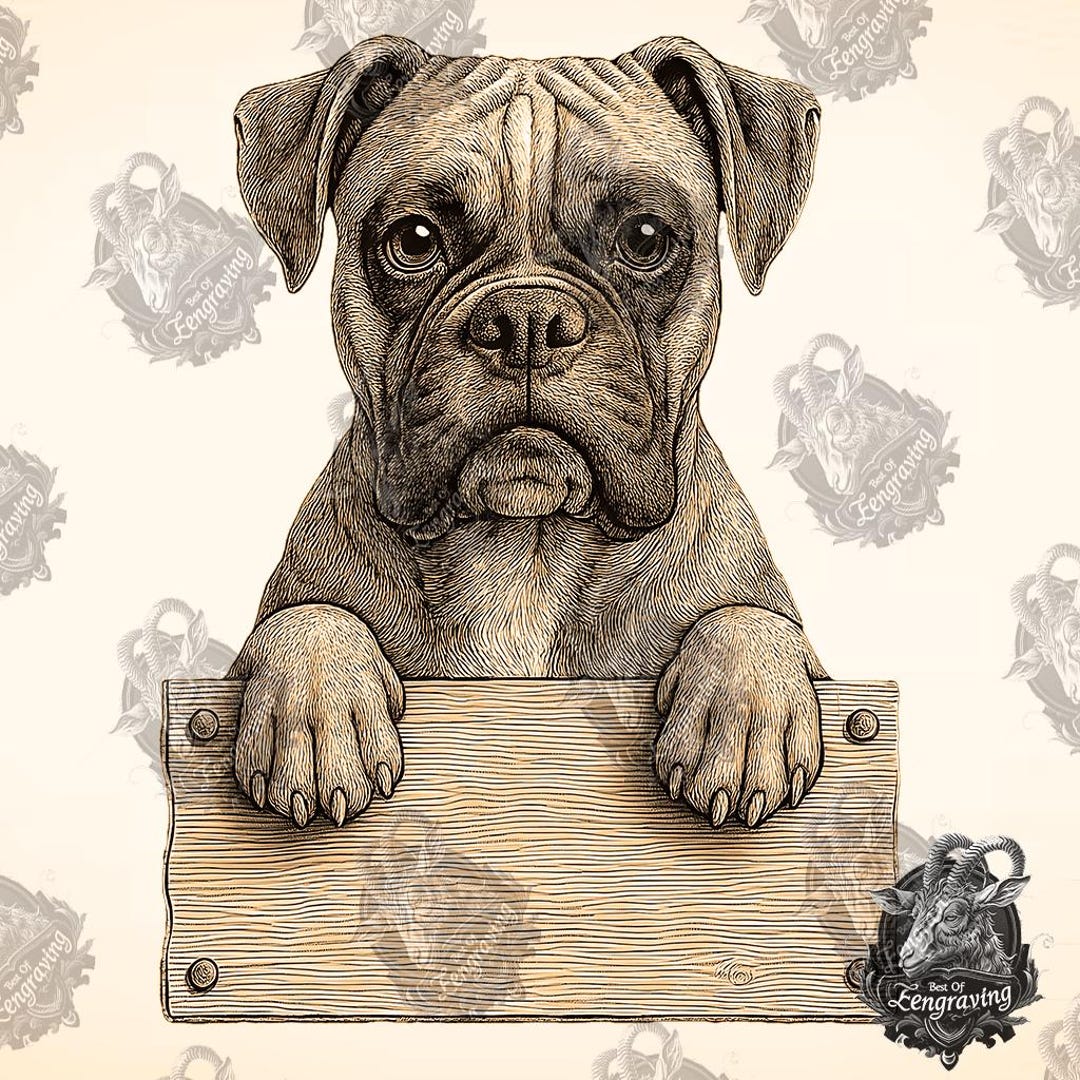 Boxer Dog 3D Illusion: Laser Engraving PNG File (digital Download ...