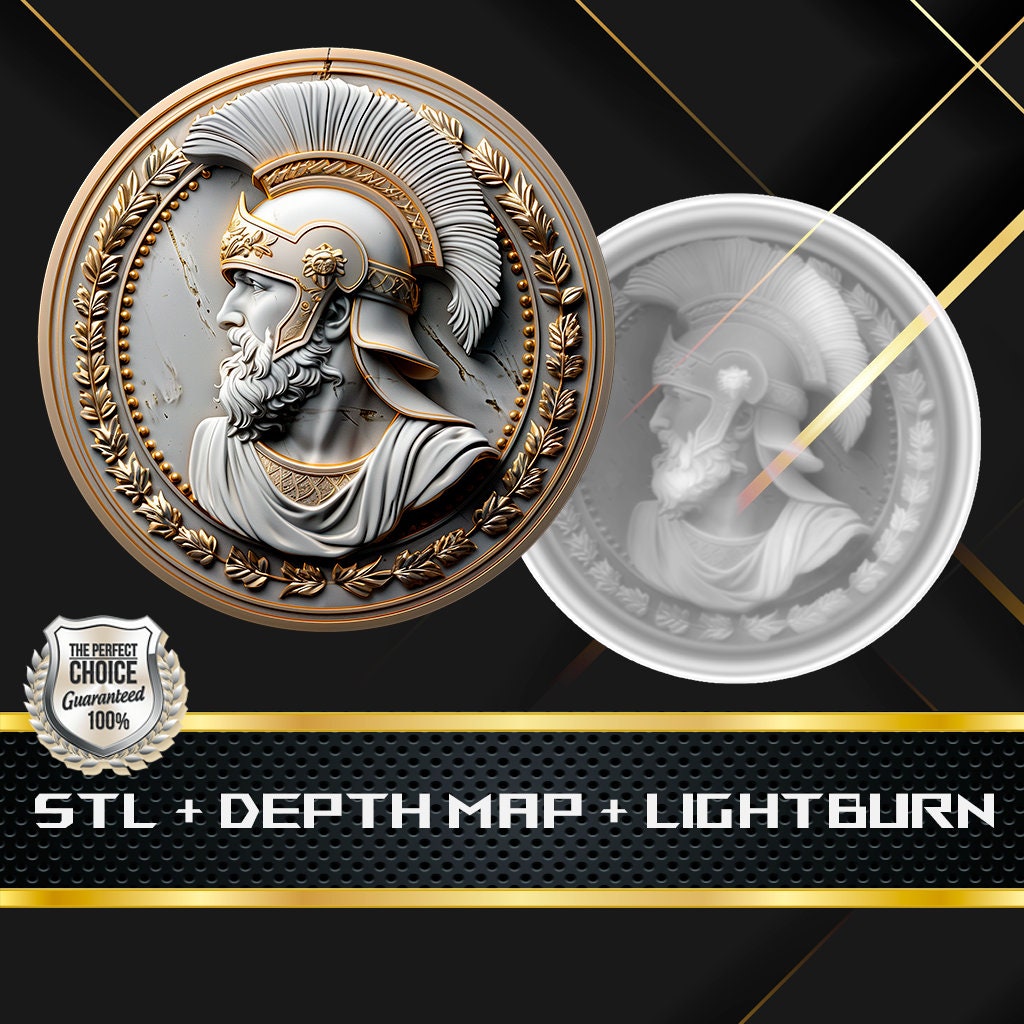 Coin Depth Map Heigh Map 3D Laser Engrave Xtool Glowforge Stl File PNG ...