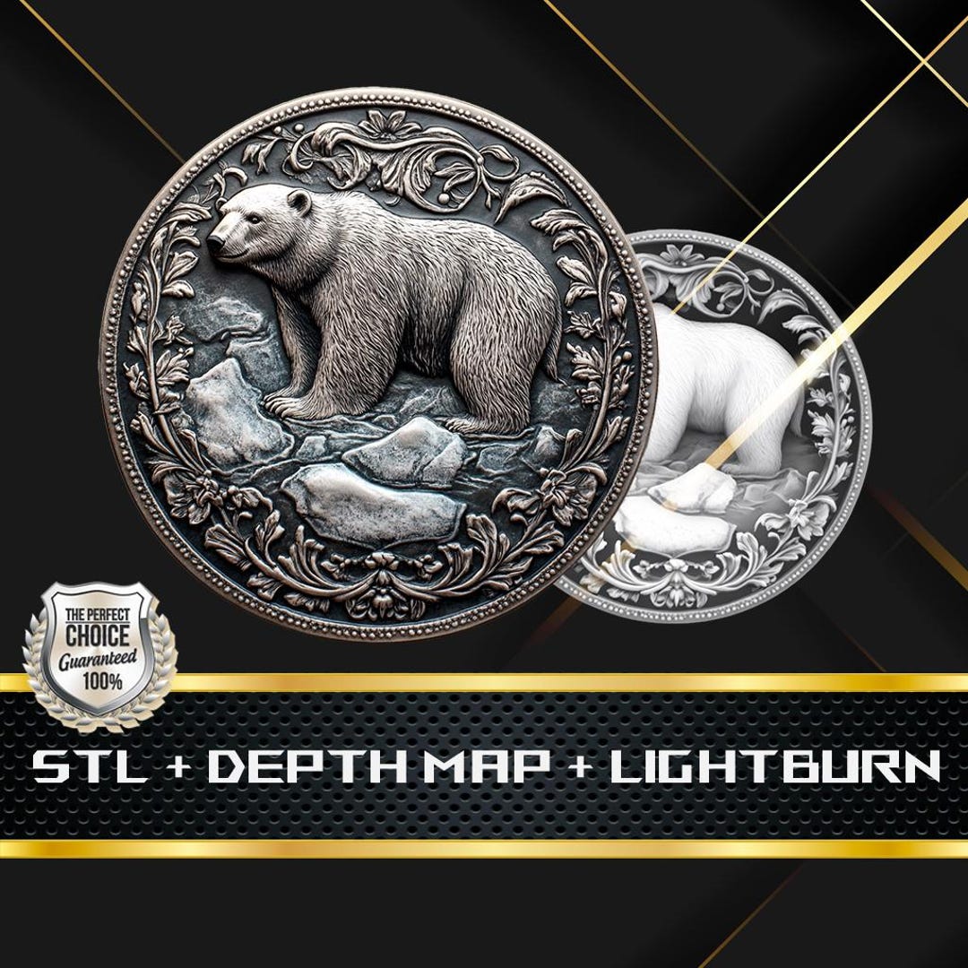 Coin Depth Map | Heigh Map | 3D Laser Engrave | Xtool | Stl File | PNG ...