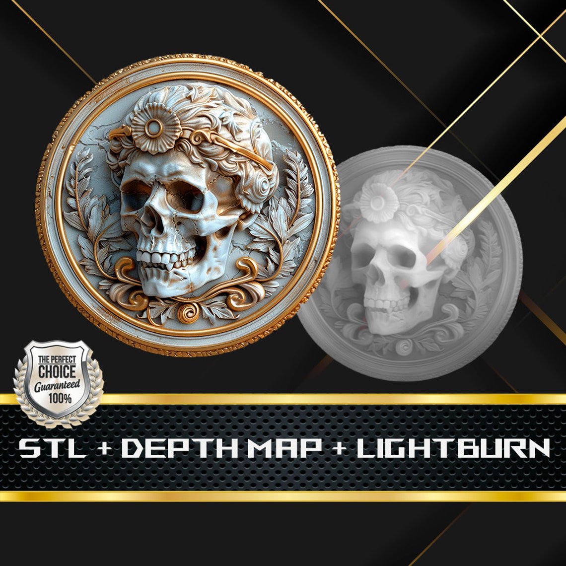 Coin Depth Map and STL Files for Laser Engraving, Embossing Grayscale ...