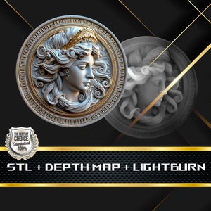 Coin Depth Map | Heigh Map | 3D Laser Engrave | Xtool | Stl File | PNG ...