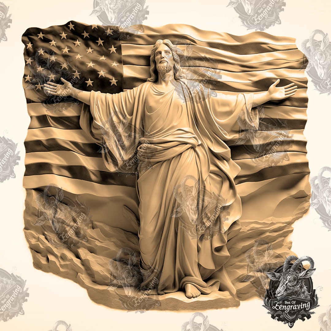 Jesus USA Flag 3D Illusion: Laser Cut PNG File (digital Download) - Etsy