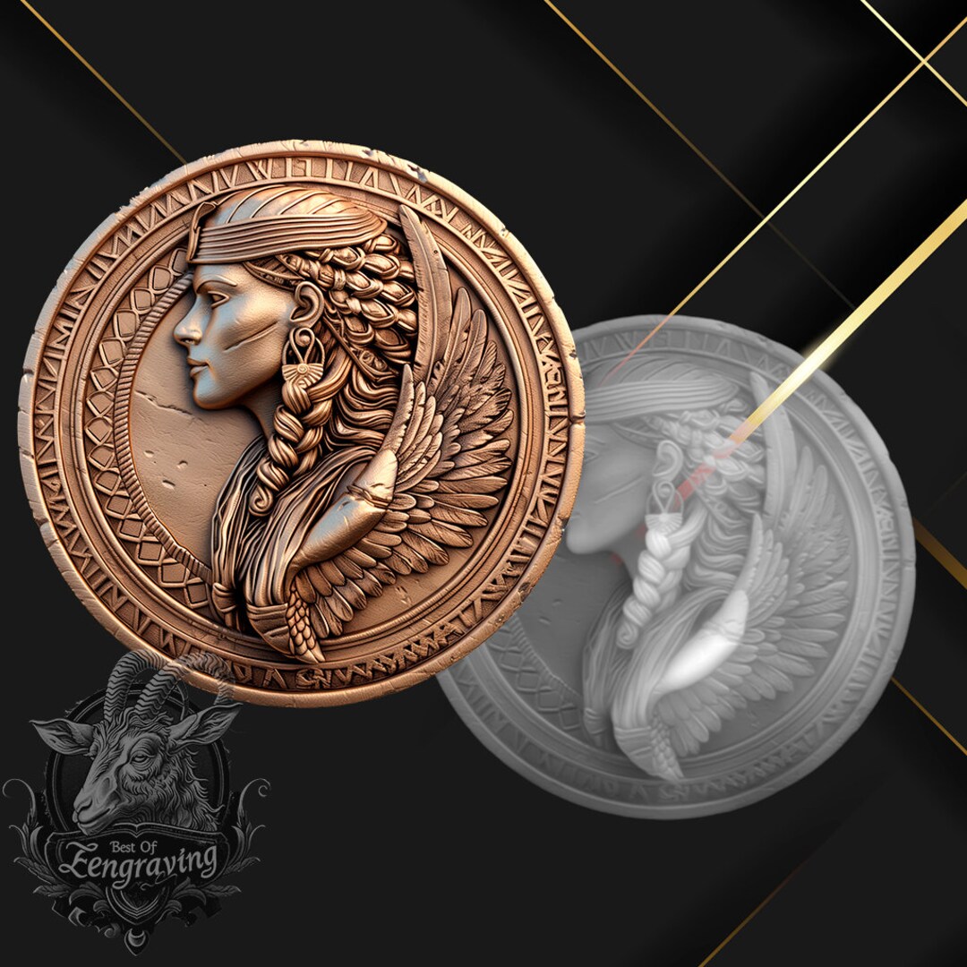 Coin Depth Map Heigh Map 3D Laser Engrave Xtool Glowforge Stl File PNG ...