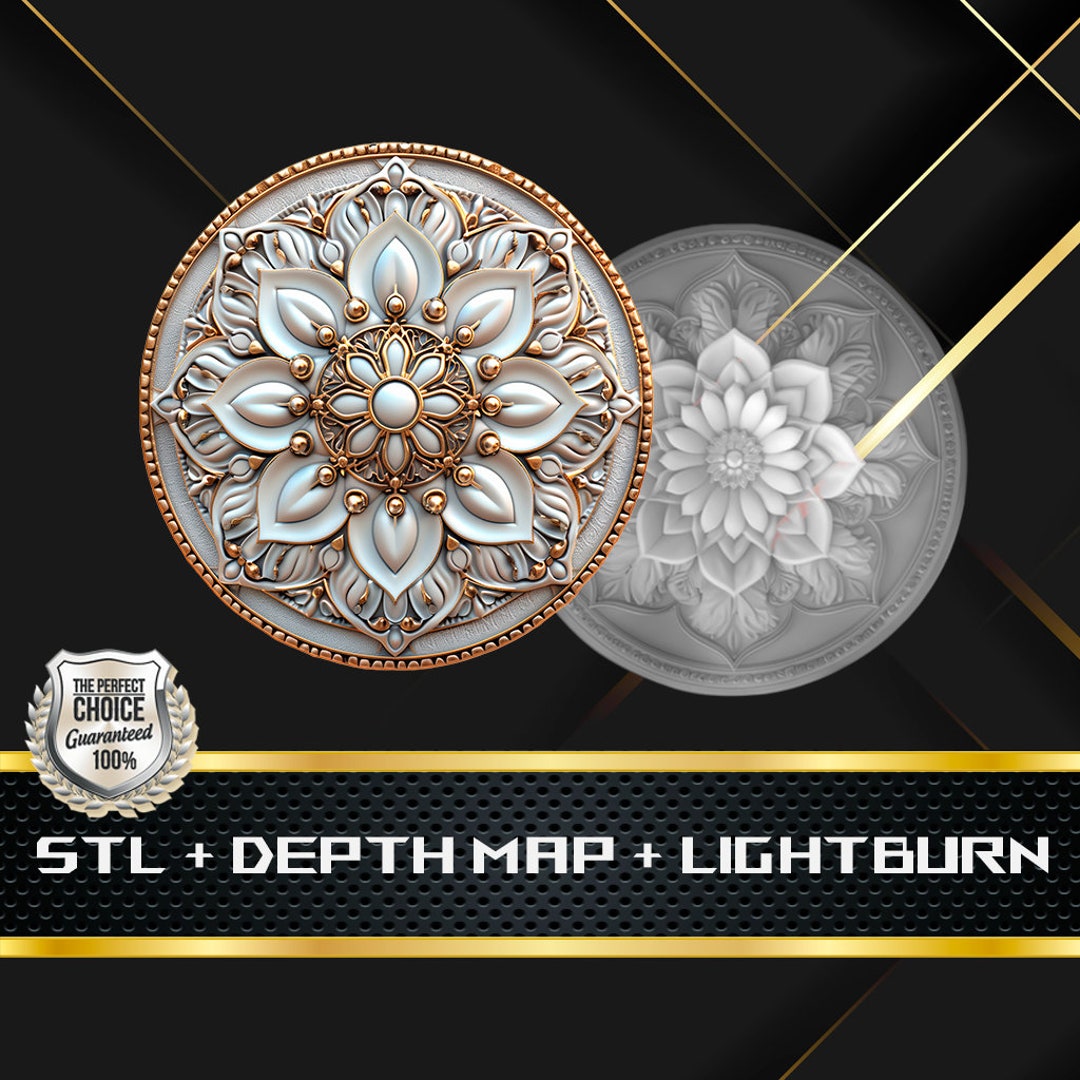 Coin Depth Map Heigh Map 3D Laser Engrave Xtool Glowforge Stl File PNG ...