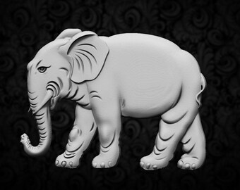 Elephant Baby 3D STL Model CNC Router Engraver Artcam - Etsy