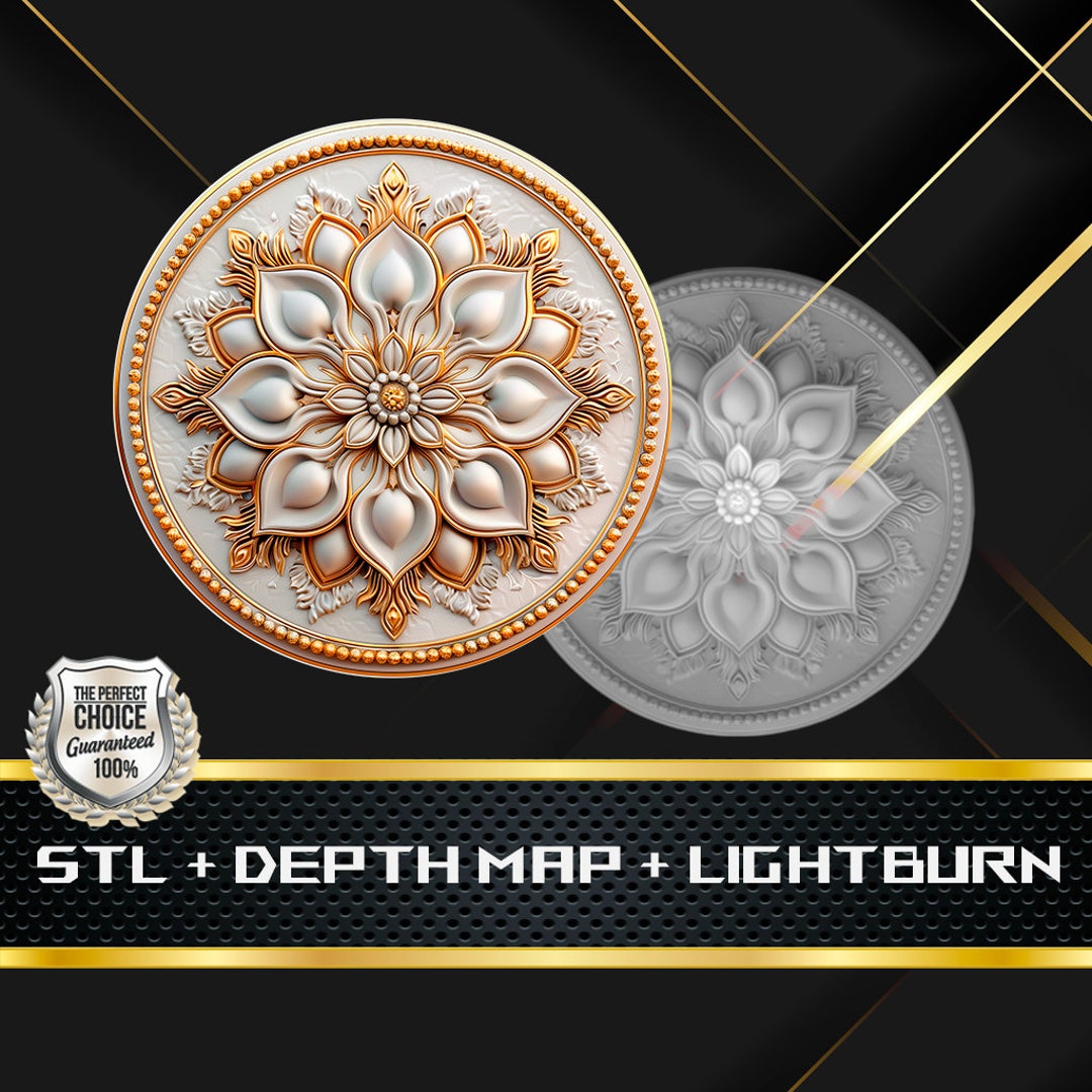 Coin Depth Map | Heigh Map | 3D Laser Engrave | Xtool | Stl File | PNG ...