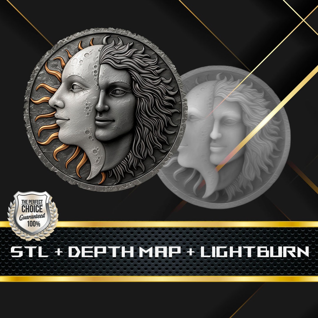 Coin Depth Map | Heigh Map | 3D Laser Engrave | Xtool | Stl File | PNG ...