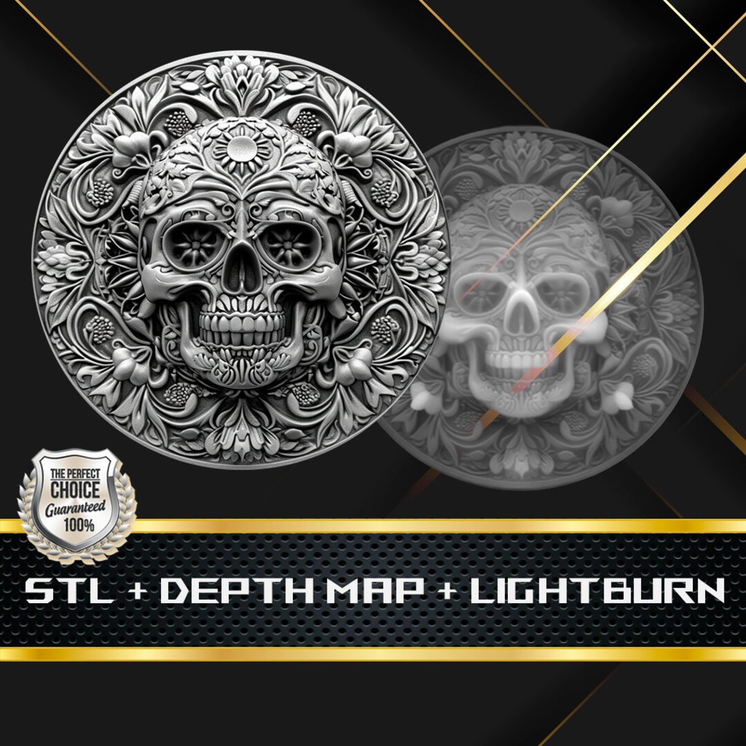 Coin Depth Map | Heigh Map | 3D Laser Engrave | Xtool | Stl File | PNG ...