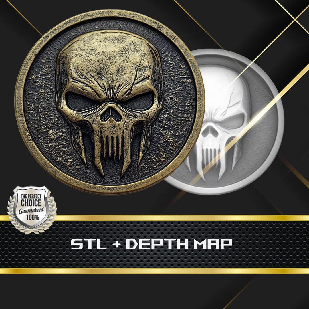 Coin Depth Map: 3D Embossing Laser Engrave STL and Heigth Map Files for ...