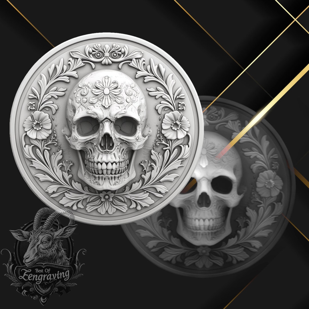 Coin Depth Map Heigh Map 3D Laser Engrave Xtool Glowforge Stl File PNG ...