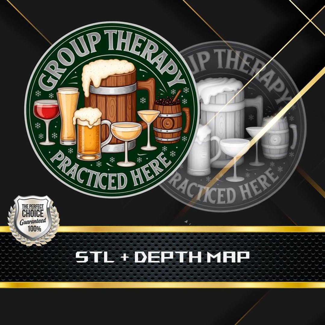 Beer Therapy Depth Map: 3D Embossing Laser Engrave STL and Heigth Map ...