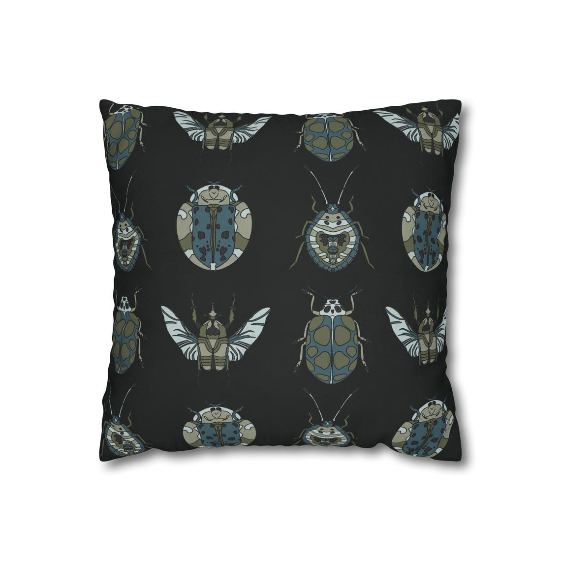 Bug Pattern Pillow Case, Beetle Pillow, Bug Decor, Bug Pillow Cover ...