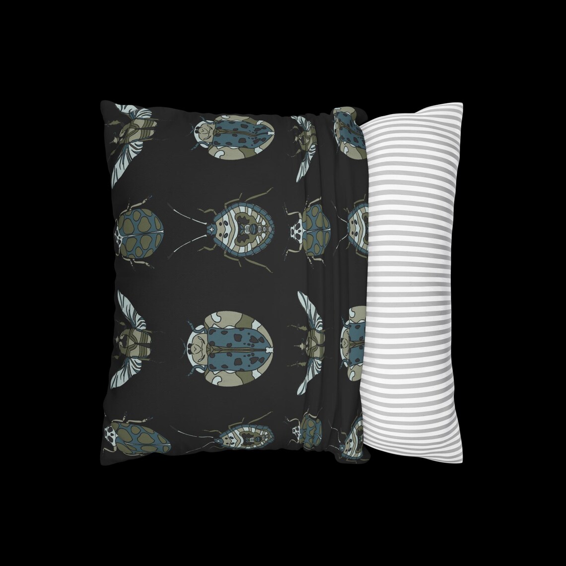 Bug Pattern Pillow Case, Beetle Pillow, Bug Decor, Bug Pillow Cover ...