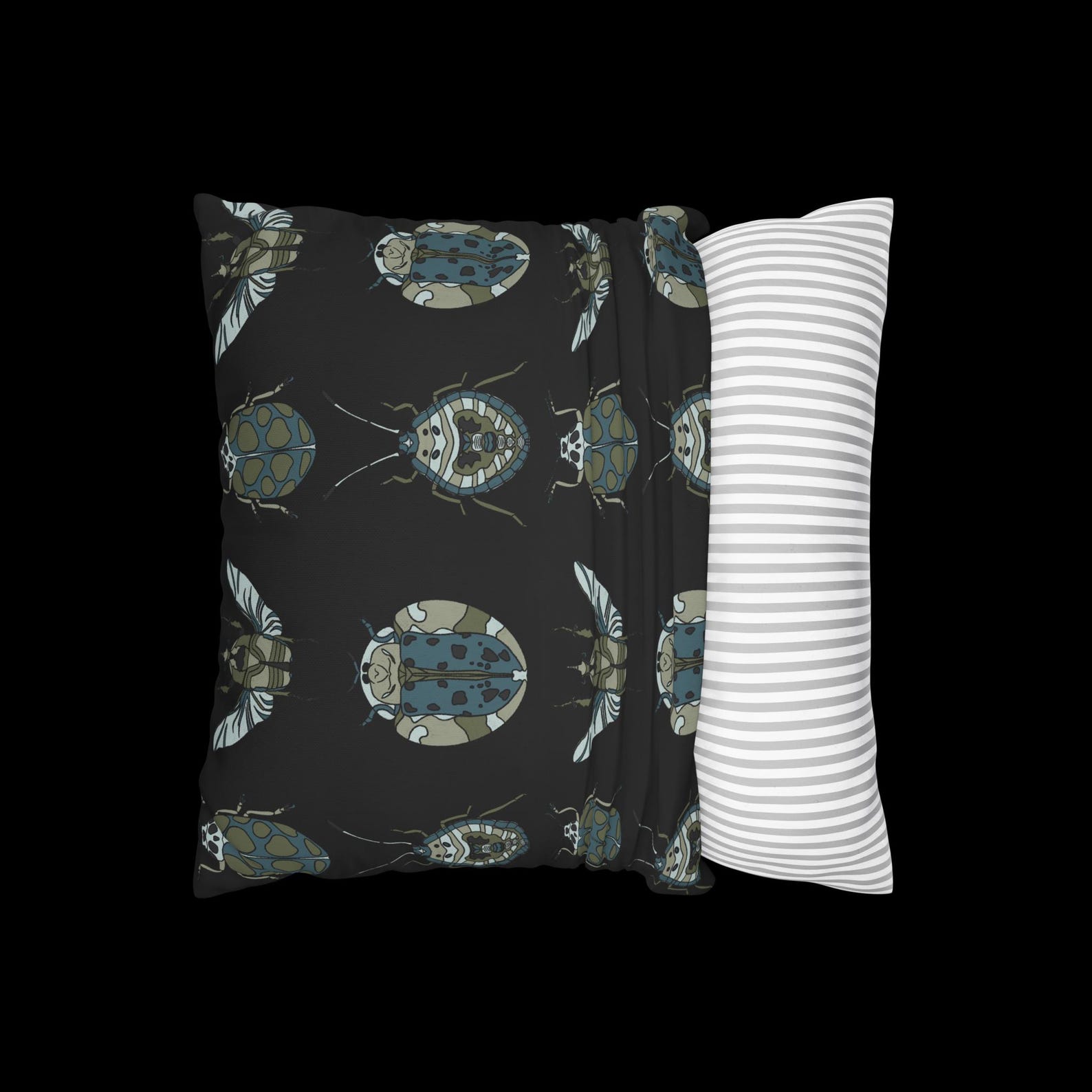Bug Pattern Pillow Case, Beetle Pillow, Bug Decor, Bug Pillow Cover ...
