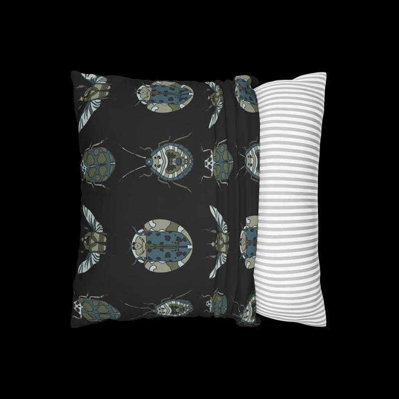 Bug Pattern Pillow Case, Beetle Pillow, Bug Decor, Bug Pillow Cover ...