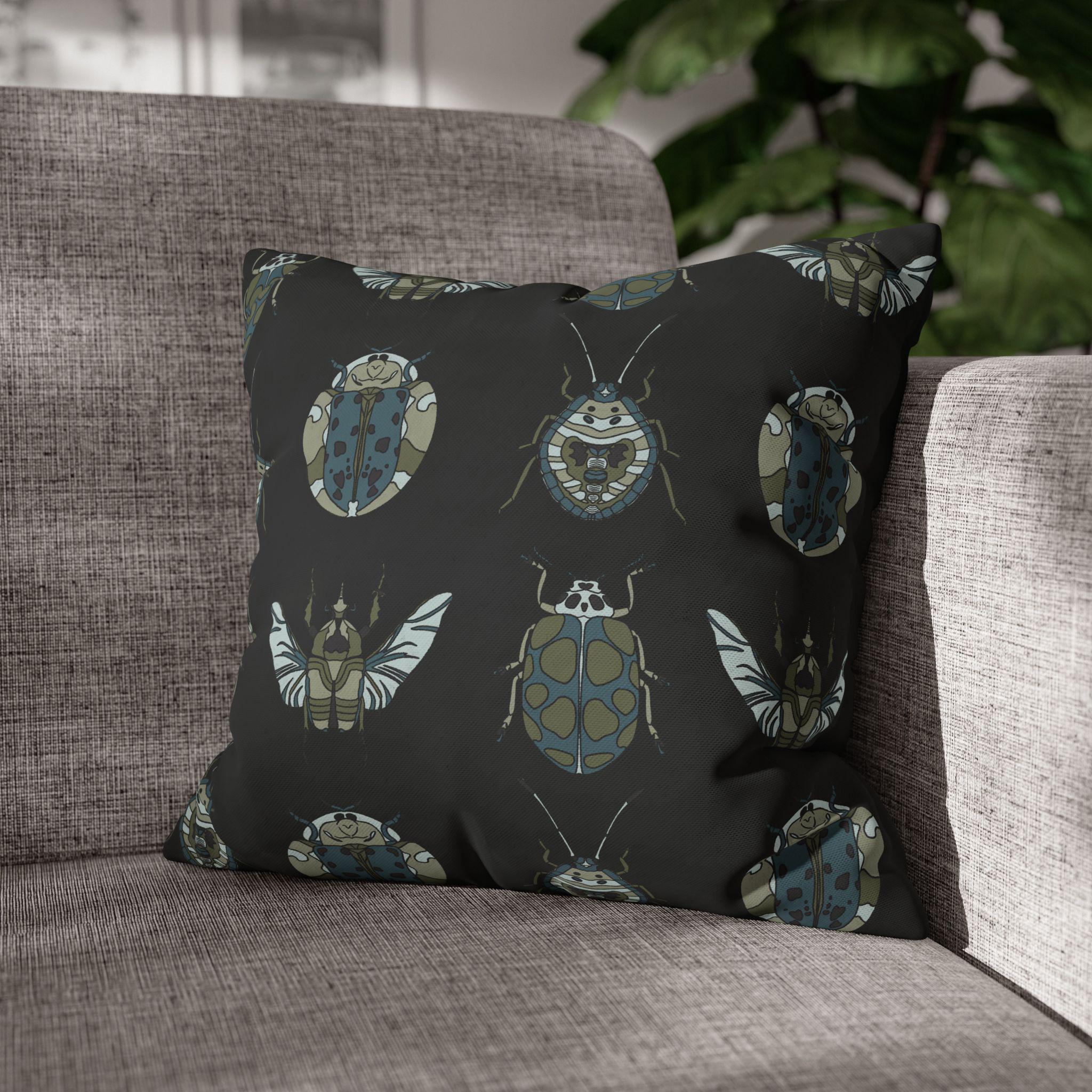 Bug Pattern Pillow Case, Beetle Pillow, Bug Decor, Bug Pillow Cover ...