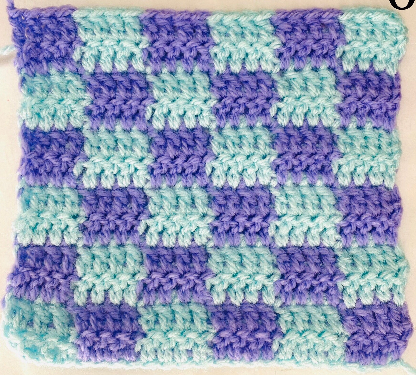 Checkered Granny Square Crochet PATTERN digital PDF Only, Retro ...