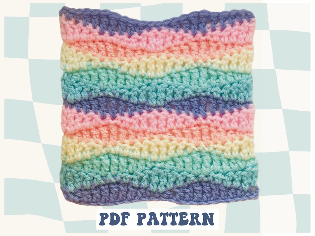 Rolling Waves Granny Square Crochet PATTERN (digital PDF Only), Retro ...