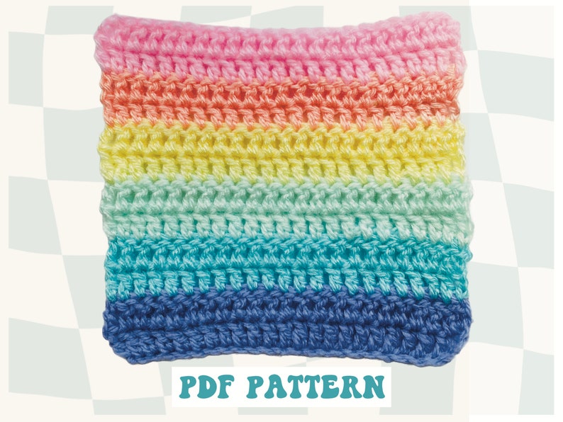 Stripey Granny Square Crochet PATTERN (digital PDF Only), Retro Boho ...
