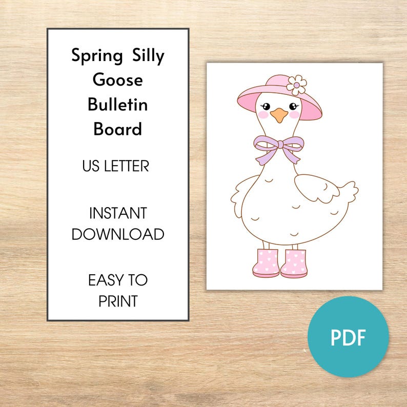 Spring Bulletin Board Silly Goose, Spring Door Decor, Silly Goose ...