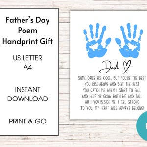 Handprint Fathers Day, Father's Day Handprint Poem, Fathers Day ...