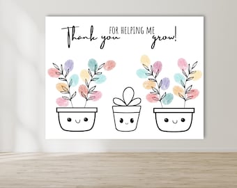 Teacher Appreciation Handprint - Thank You for Helping Us Grow, Gift ...