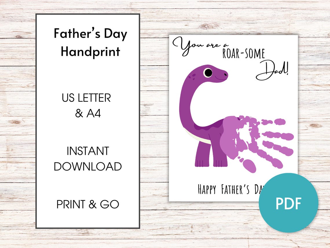 Fathers Day Handprint, Dinosaurs, Father Day Handprint, Fathers Day ...