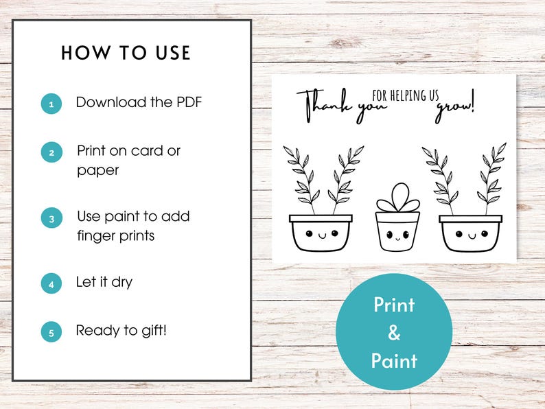 Teacher Appreciation Handprint - Thank You for Helping Us Grow, Gift ...