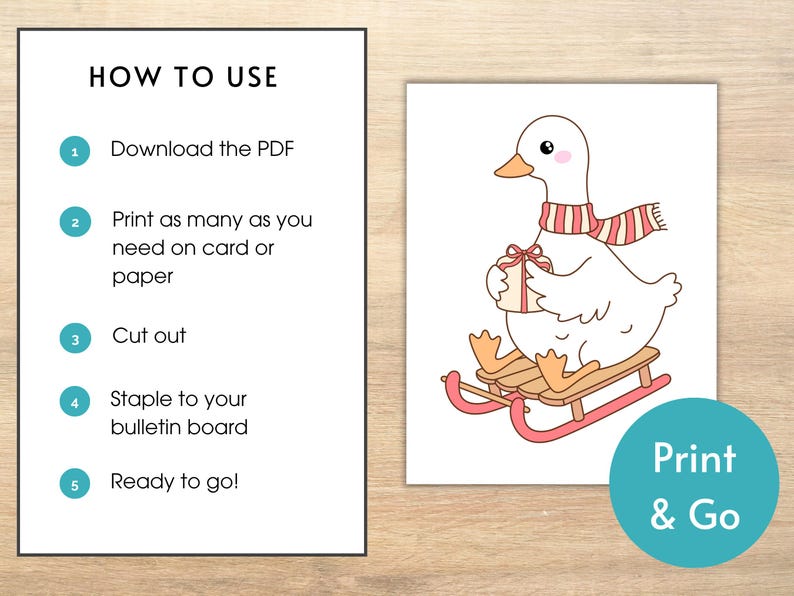 Christmas Bulletin Board Kit: Silly Goose Classroom Decor (PDF) - Etsy