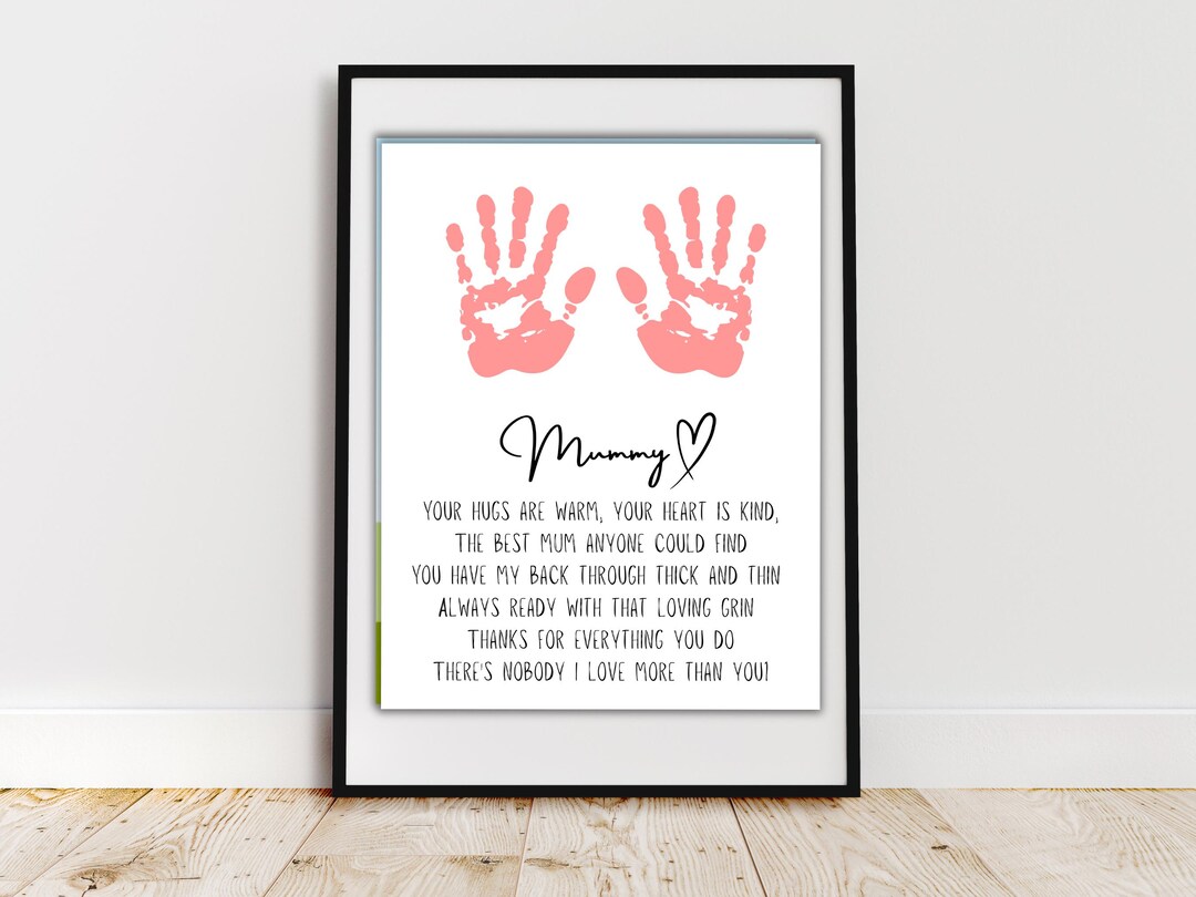 Mother's Day Handprint Poem Art: 'mummy' A4 (digital Download) - Etsy