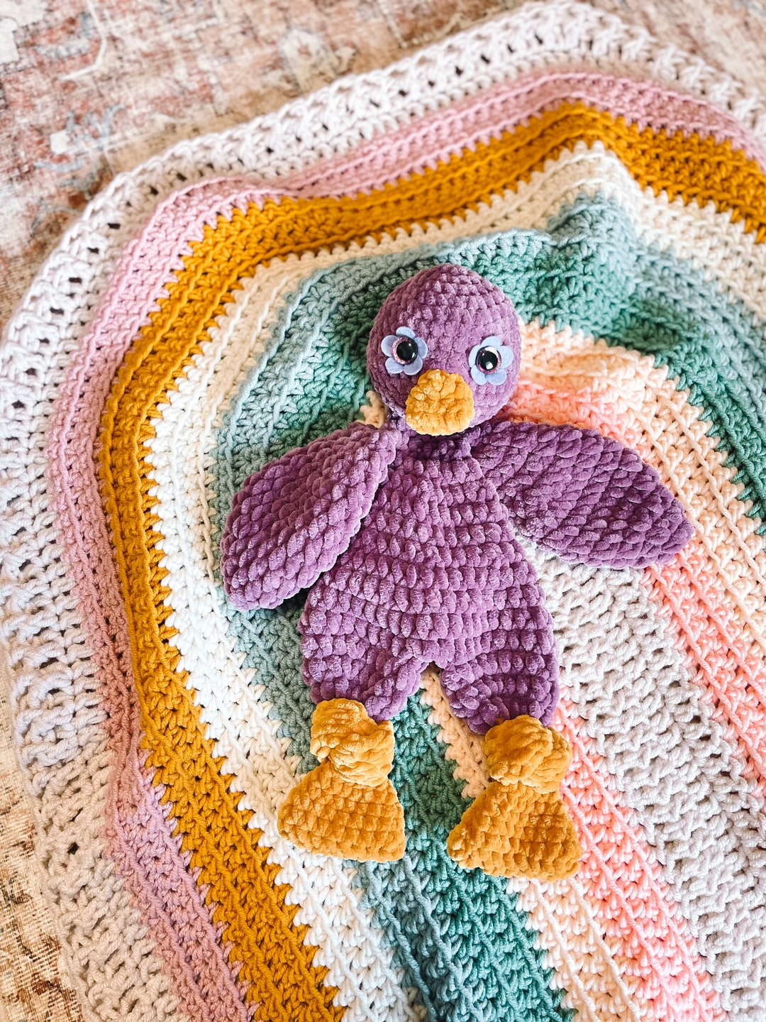 Flower Duck Crochet Toy Boho Nursery Decor Baby Shower Gift Groovy ...