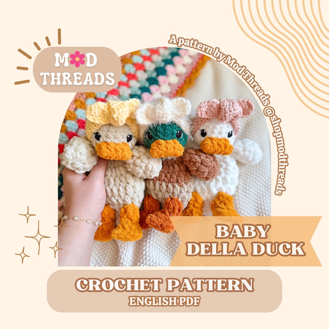 Baby Duck Lovey Crochet Pattern: Easy Low Sew Amigurumi (PDF Pattern ...