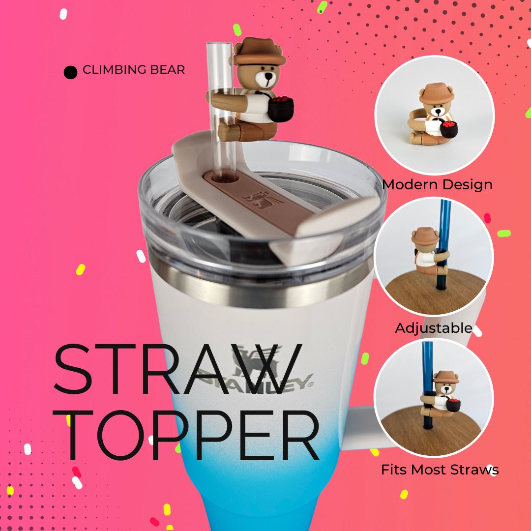 Straw Toppers, Premium, Starbucks and Stanley Cups, Cute Designs - Etsy