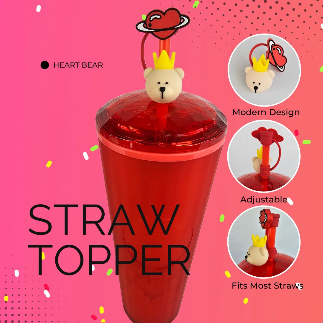 Straw Toppers, Premium, Starbucks and Stanley Cups, Cute Designs - Etsy