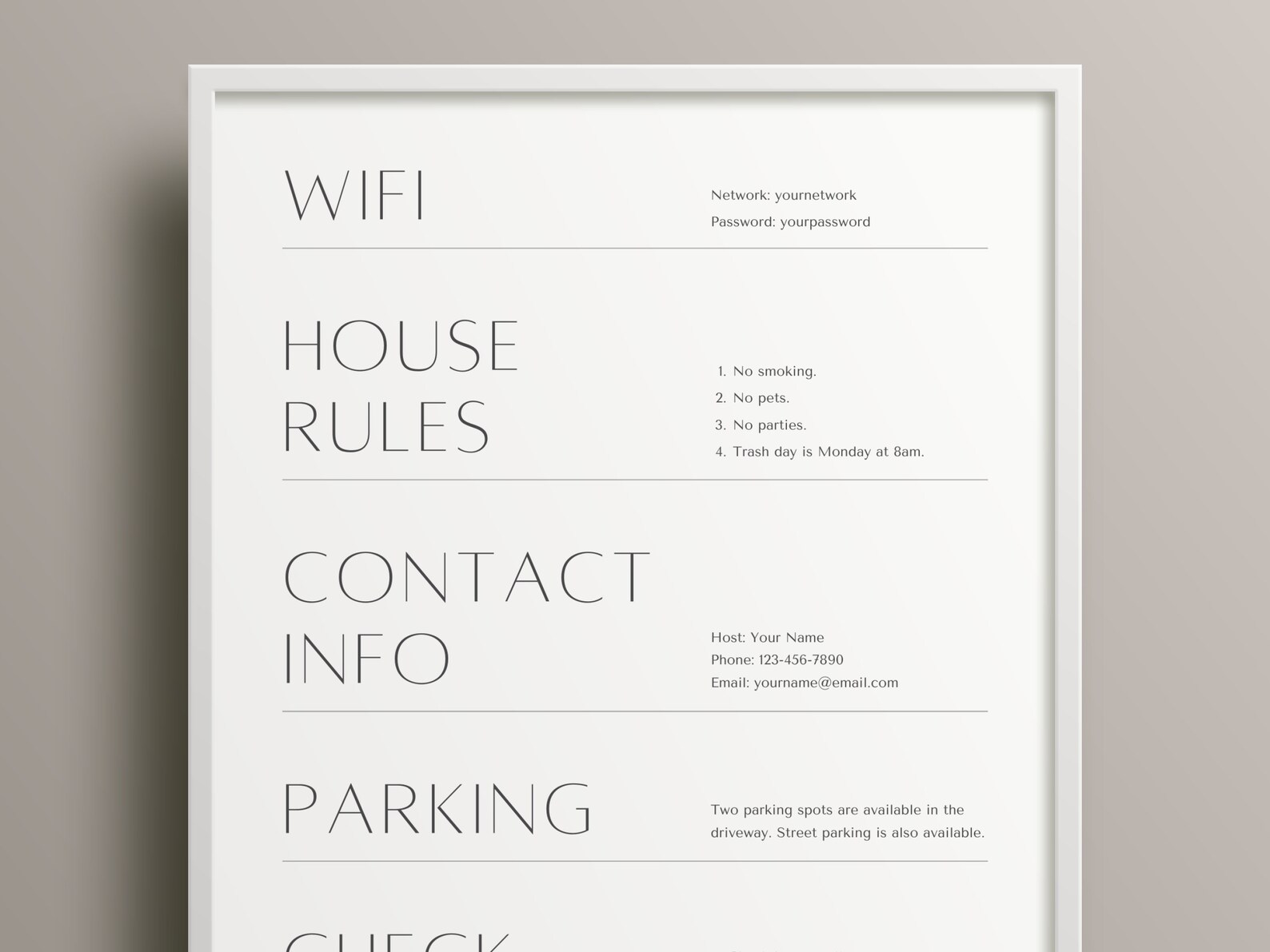 Airbnb Sign, Airbnb Checklist, Airbnb House Rules, House Rules Sign ...