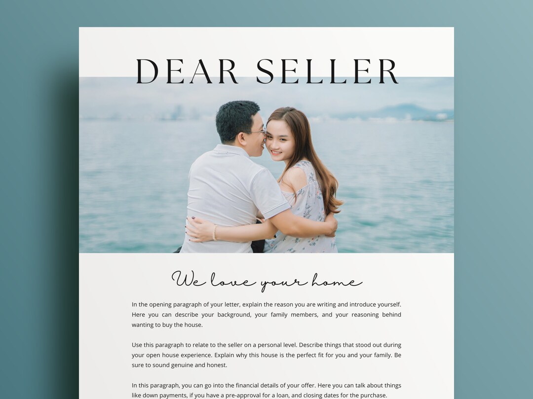 Home Offer Letter We Love Your Home Letter to Seller House - Etsy