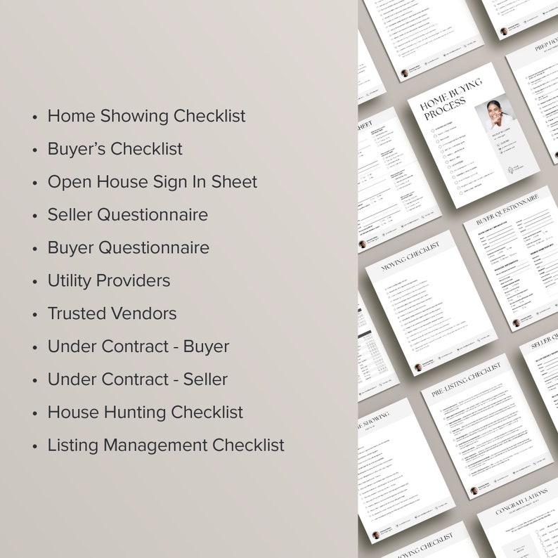 Real Estate Checklists Printable Homebuyer Guide Template Buyer Seller ...