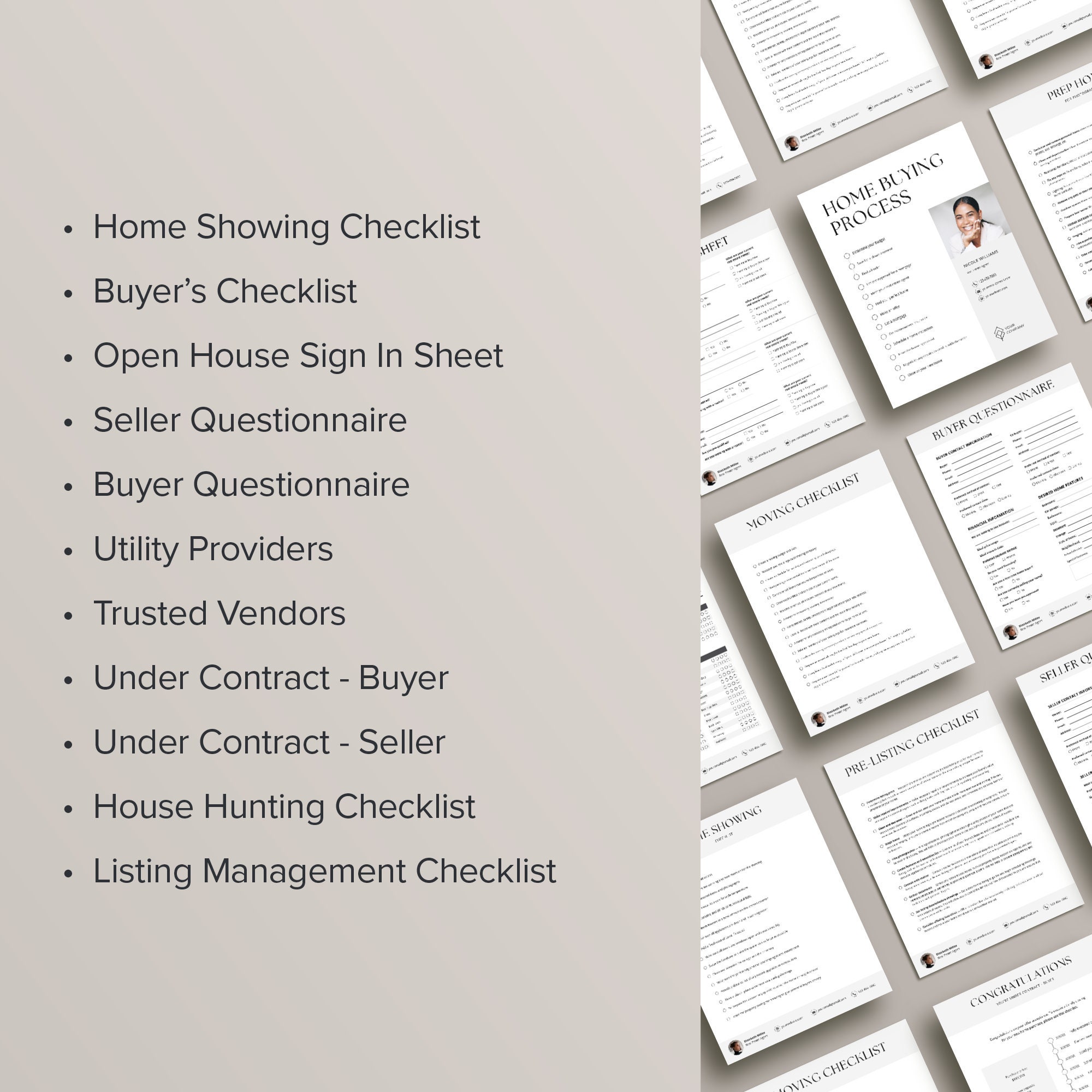 Real Estate Checklists Printable Homebuyer Guide Template Buyer Seller ...