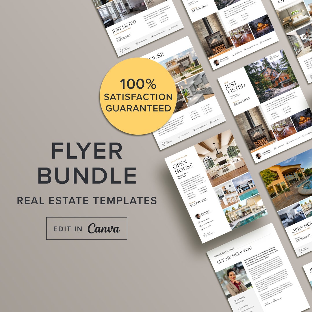 Real Estate Flyer Bundle, Real Estate Marketing, Open House Flyer, Just ...
